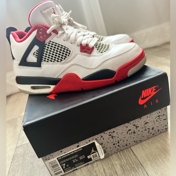 Jordan | Shoes | Air Jordan 4 Red Cement Gs | Poshmark